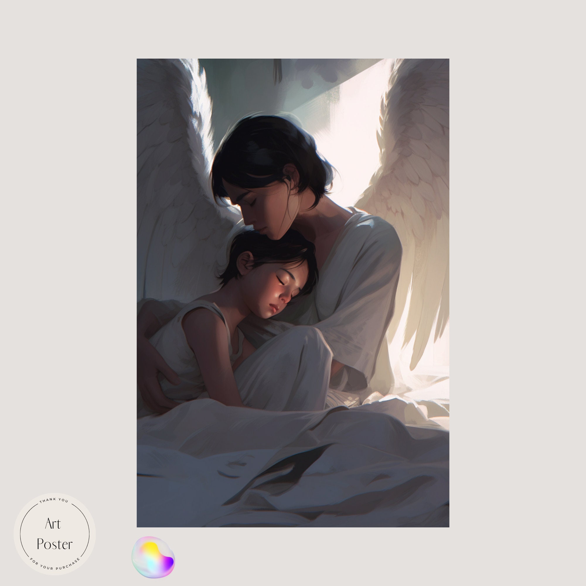 Guardian Angel Watching Over Child Spiritual Art Print Kids - Etsy