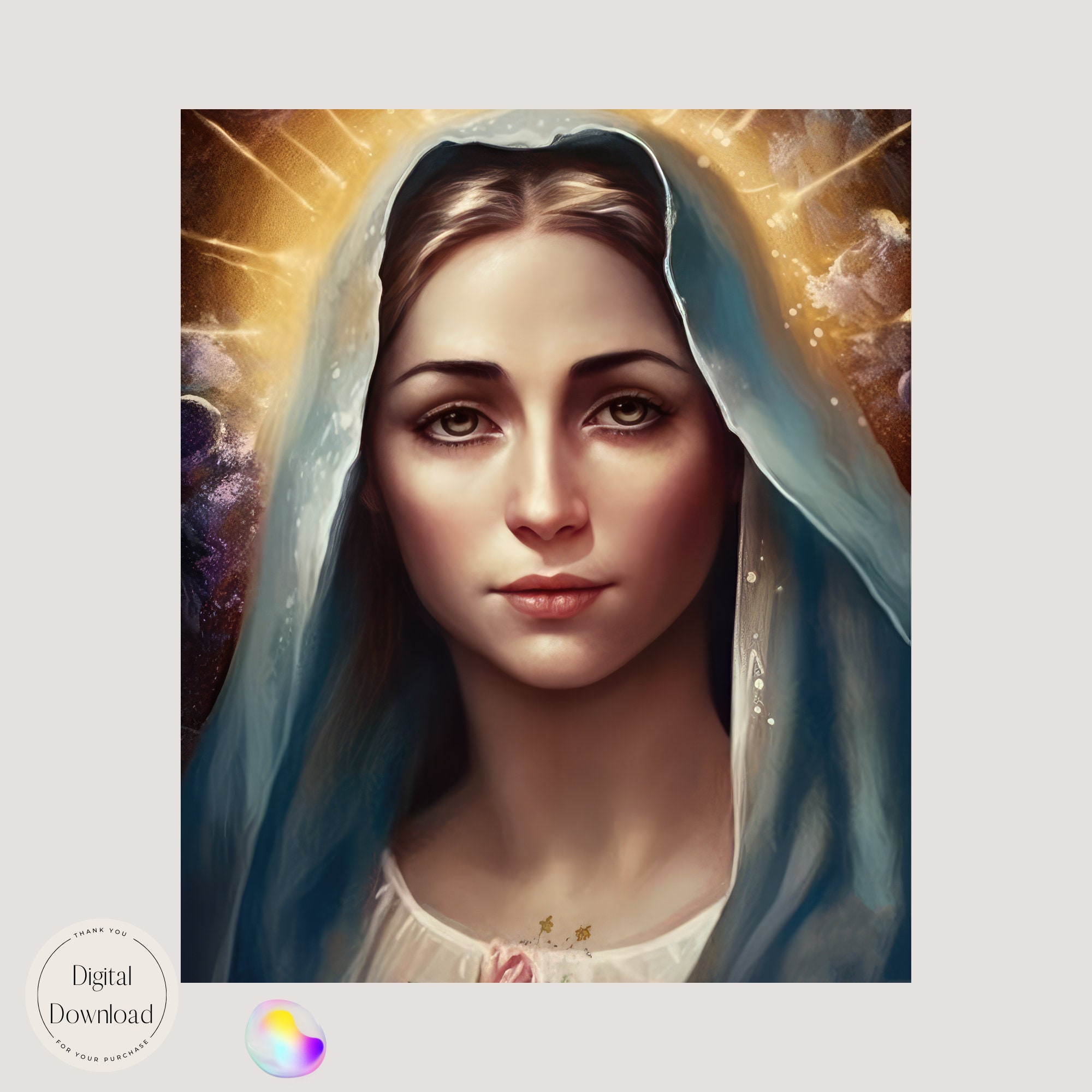 Classic Mother Mary Spiritual Portraits Mother Mary Religious Printable ...