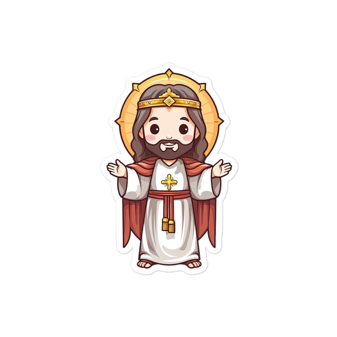 Sacred Jesus Christ Vinyl Sticker for Devotion | Kiss-cut & Bubble-free ...