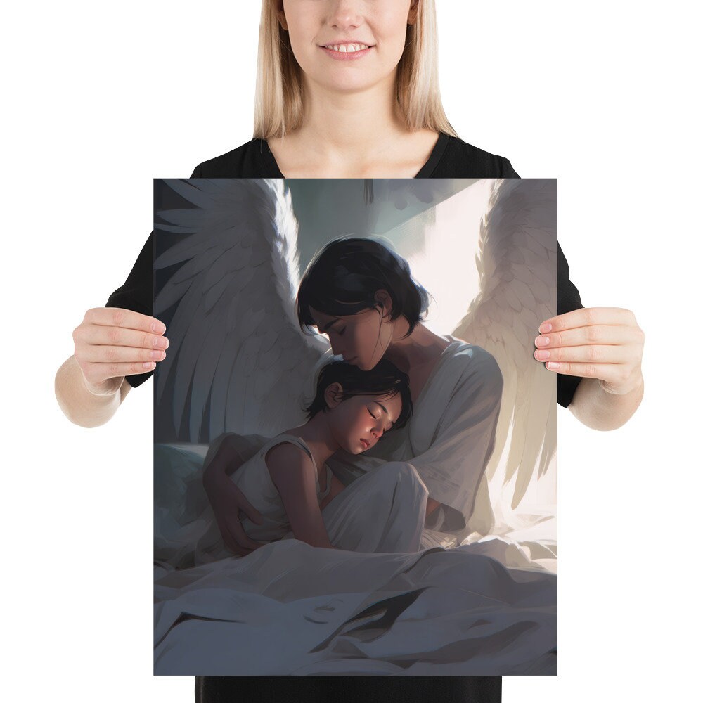 Guardian Angel Watching Over Child Spiritual Art Print Kids - Etsy