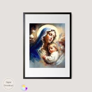 Marian Symbolism Inspirational Art | Mother Mary Religious Printable ...