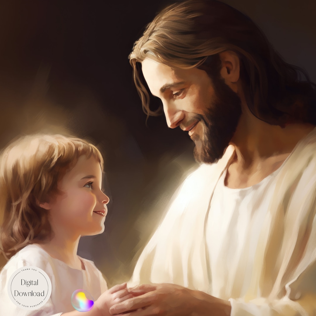 Jesus Christ and Children Religious Printable Art 48 | Instant Download ...