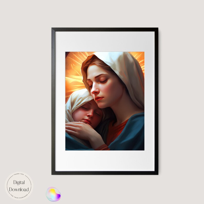 Mother Mary and Baby Jesus Printable Art 66 Instant Download Missionary ...