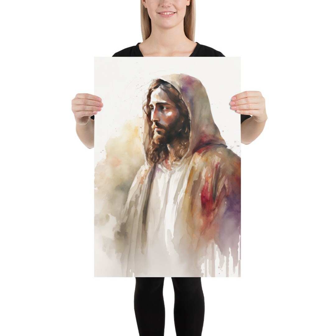 Jesus Christ Portrait Religious Wall Art Christian Decor Catholic Gift ...