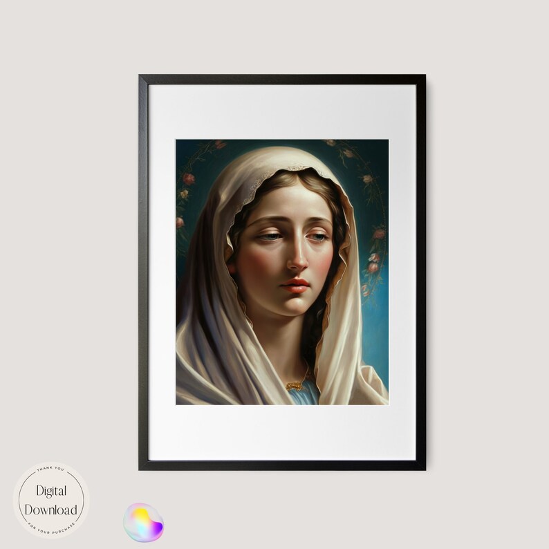 Divine Mother Mary Printable Posters Mother Mary Religious Printable ...