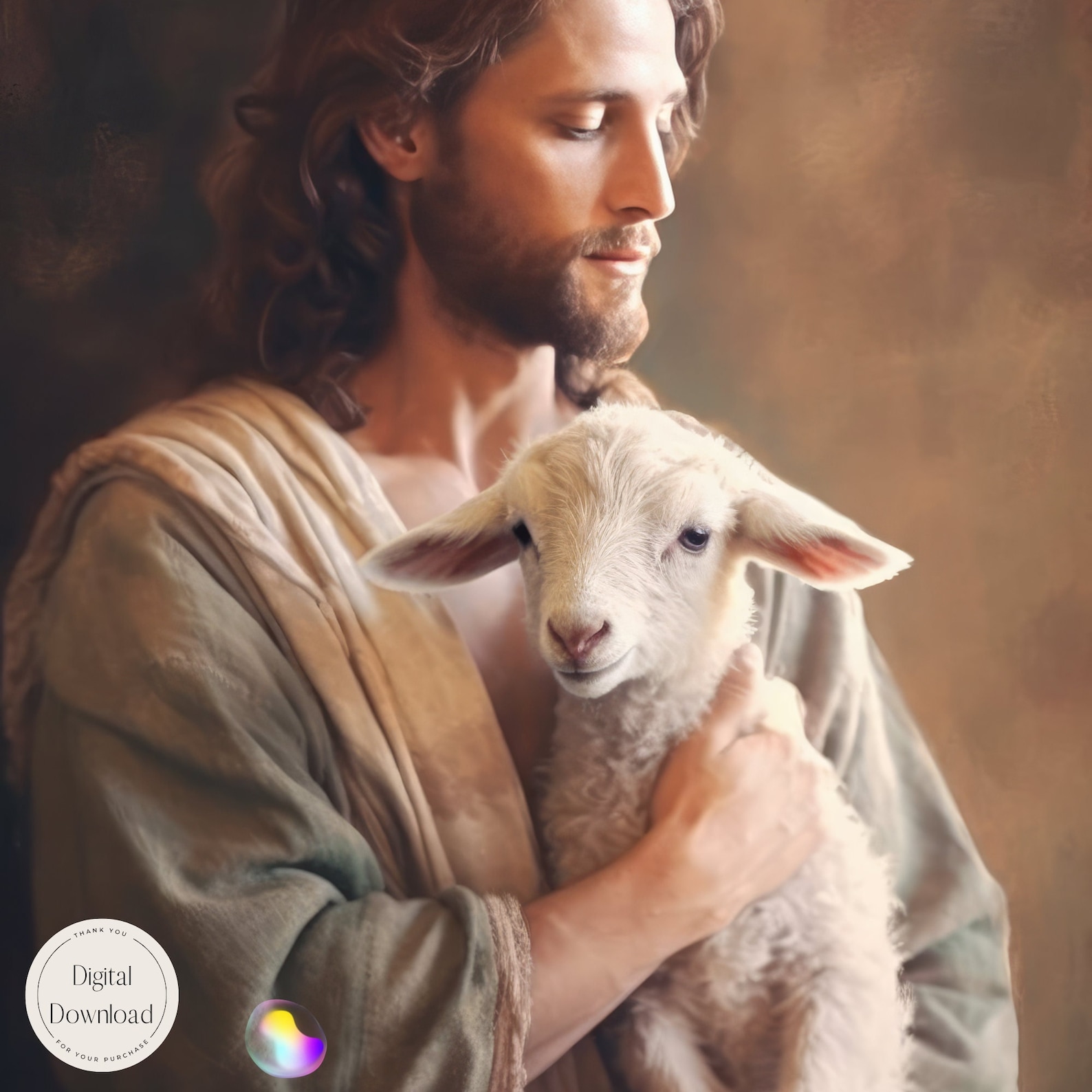 Jesus Christ & the Lamb Religious Printable Art 217 | Instant Download ...