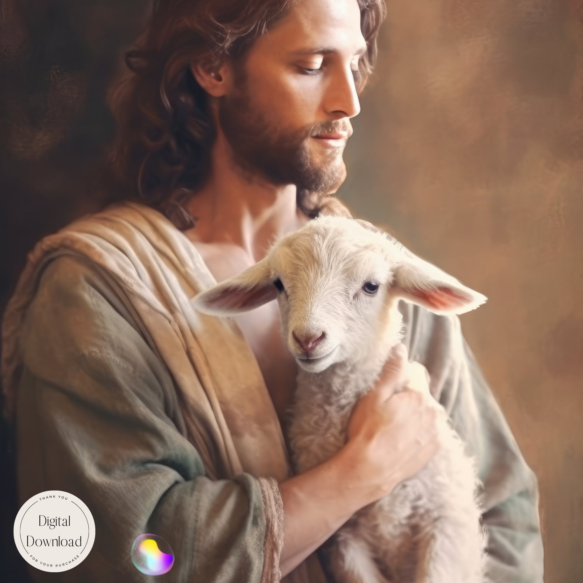 Jesus Christ & the Lamb Religious Printable Art 217 | Instant Download ...