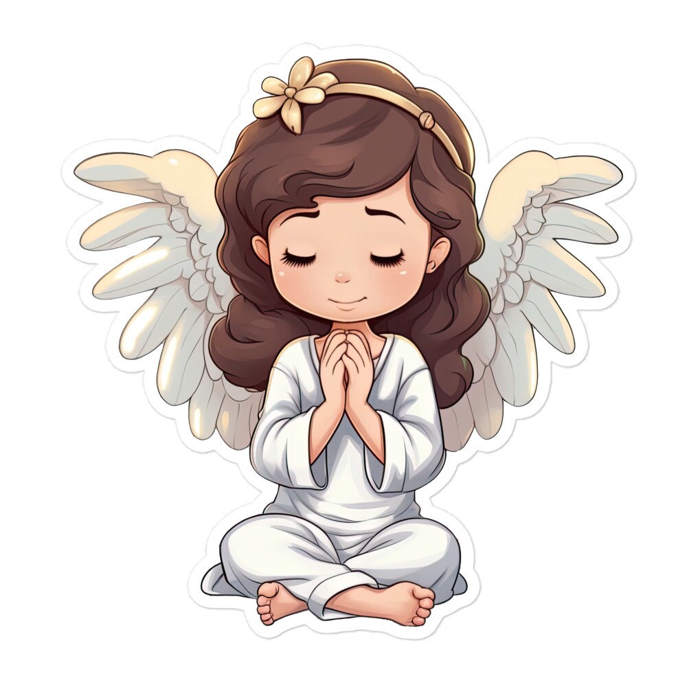 Graceful Angel Sticker - Peaceful Design for Nursery and Home Deco ...