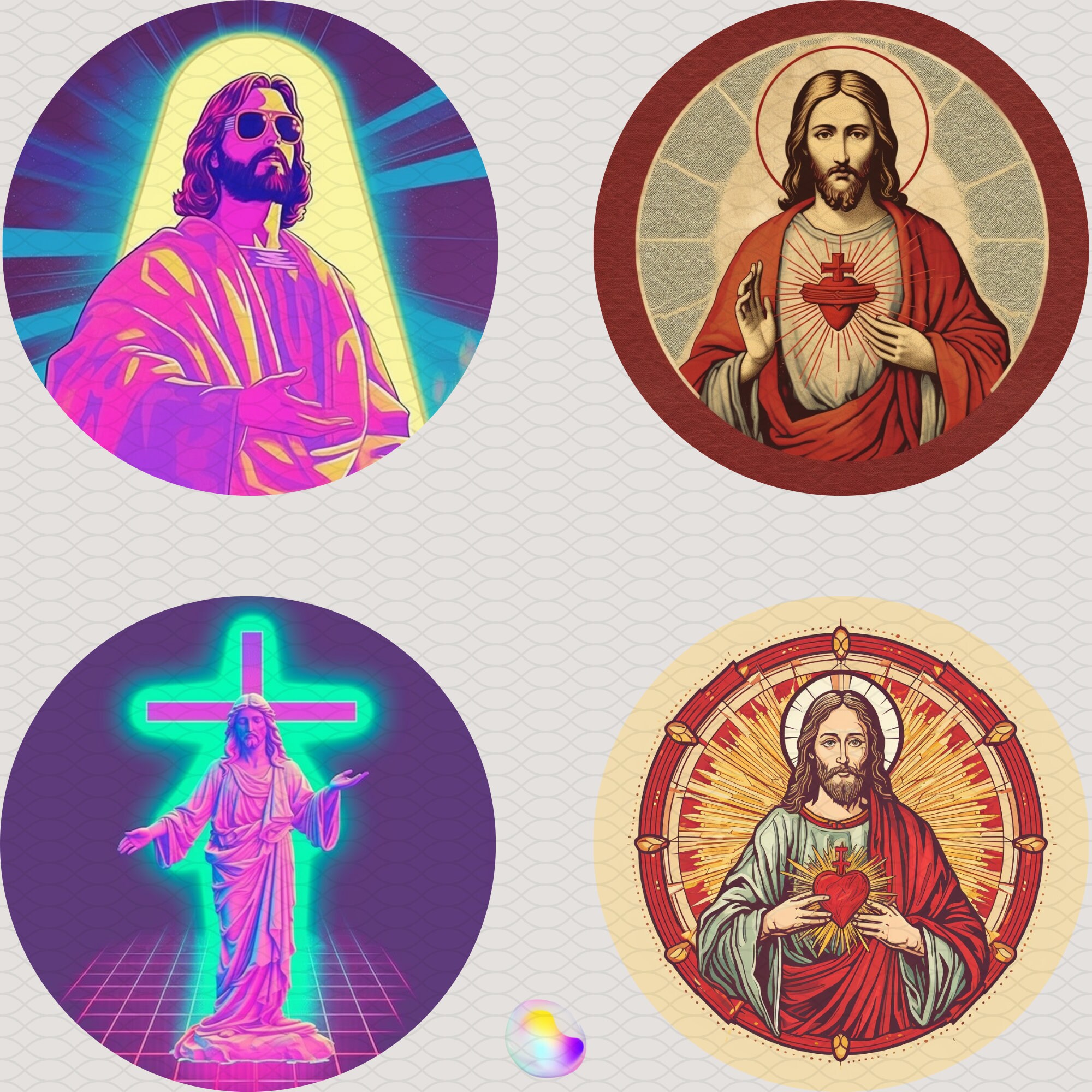 Praising Jesus Jesus Christ Sticker Sheet Circle Stickers 53 Enhance ...