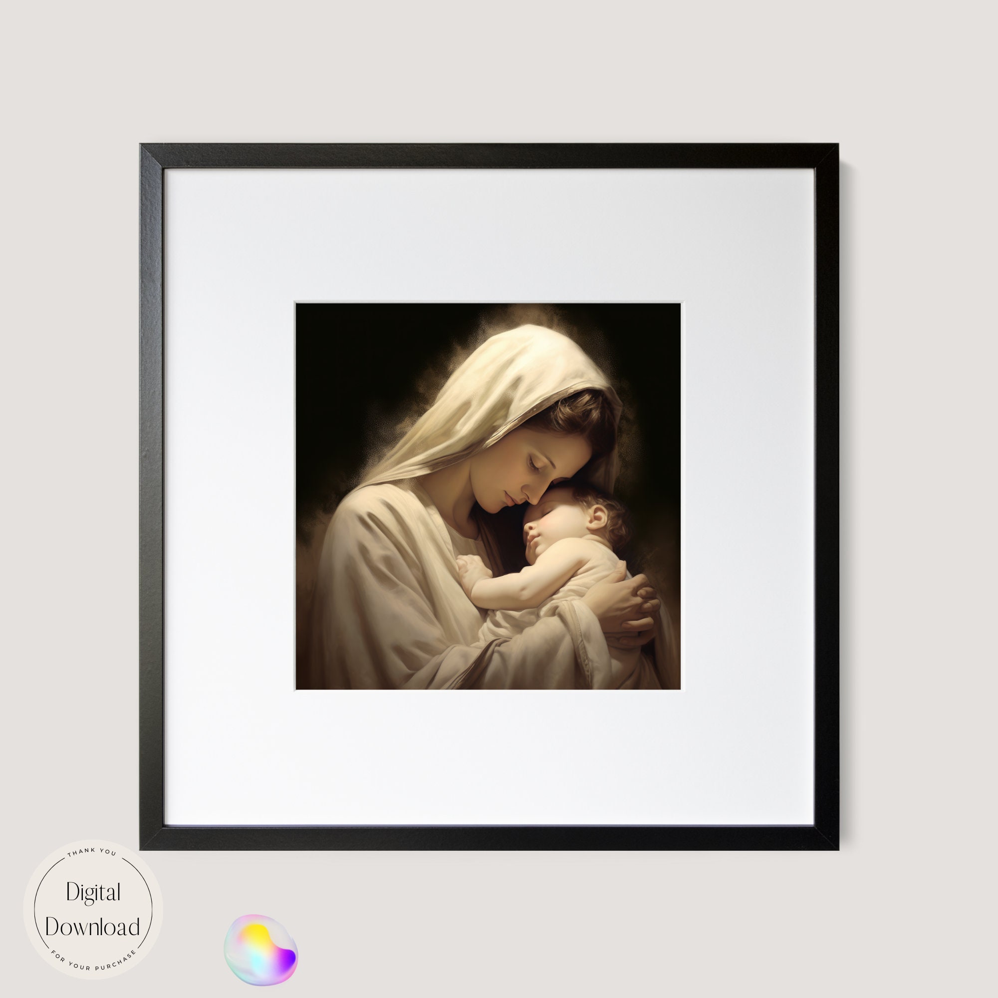 Mother Mary and Baby Jesus Printable Art 81 | Instant Download ...