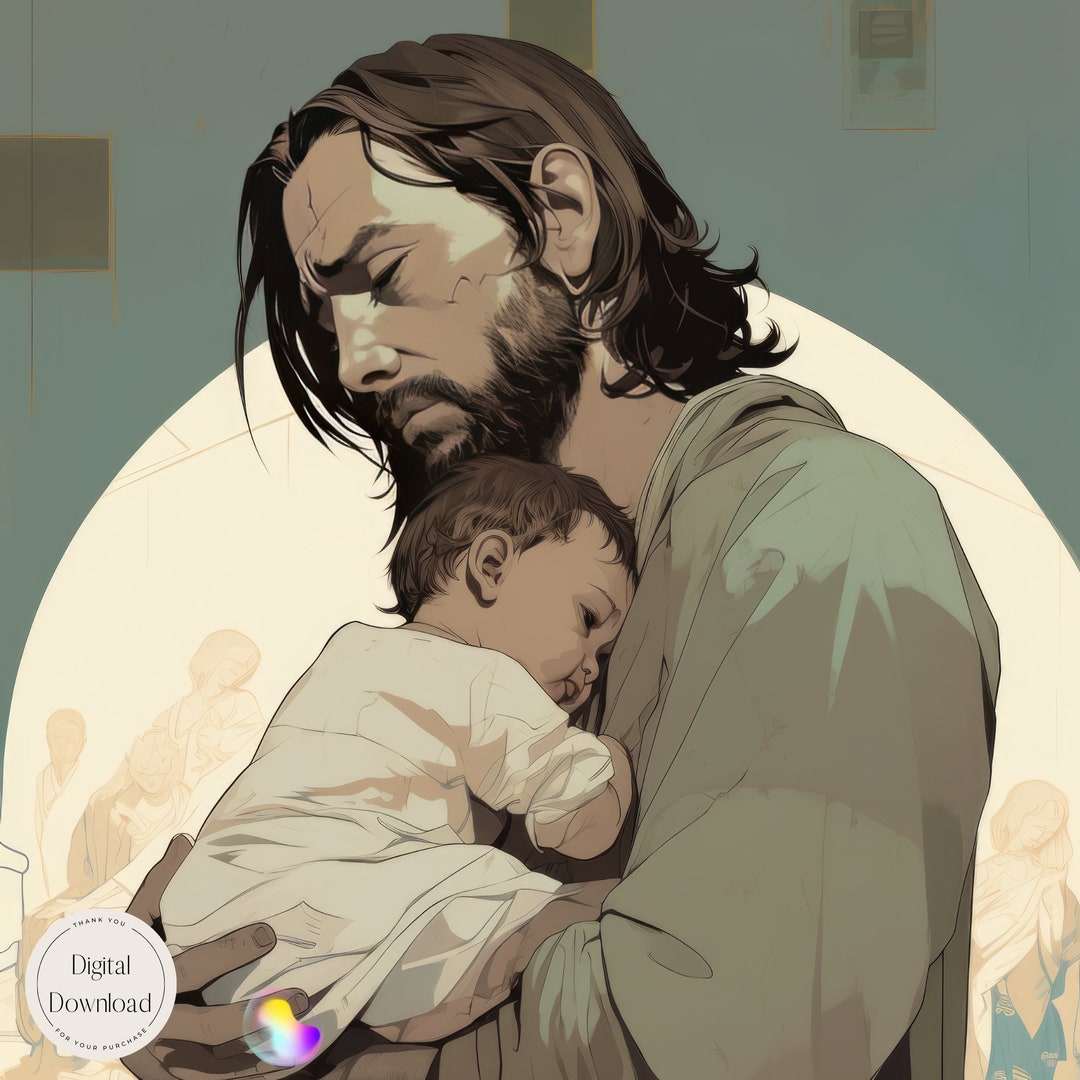 Jesus Christ and Children Religious Printable Art 260 | Instant ...