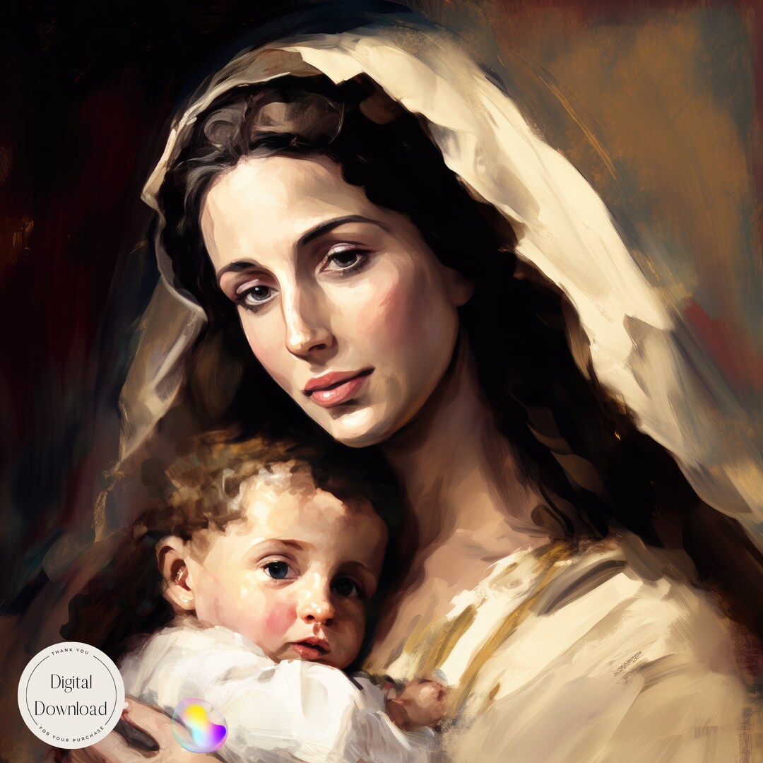 Sacred Mother Mary Wall Decor Print | Mother Mary Religious Printable ...