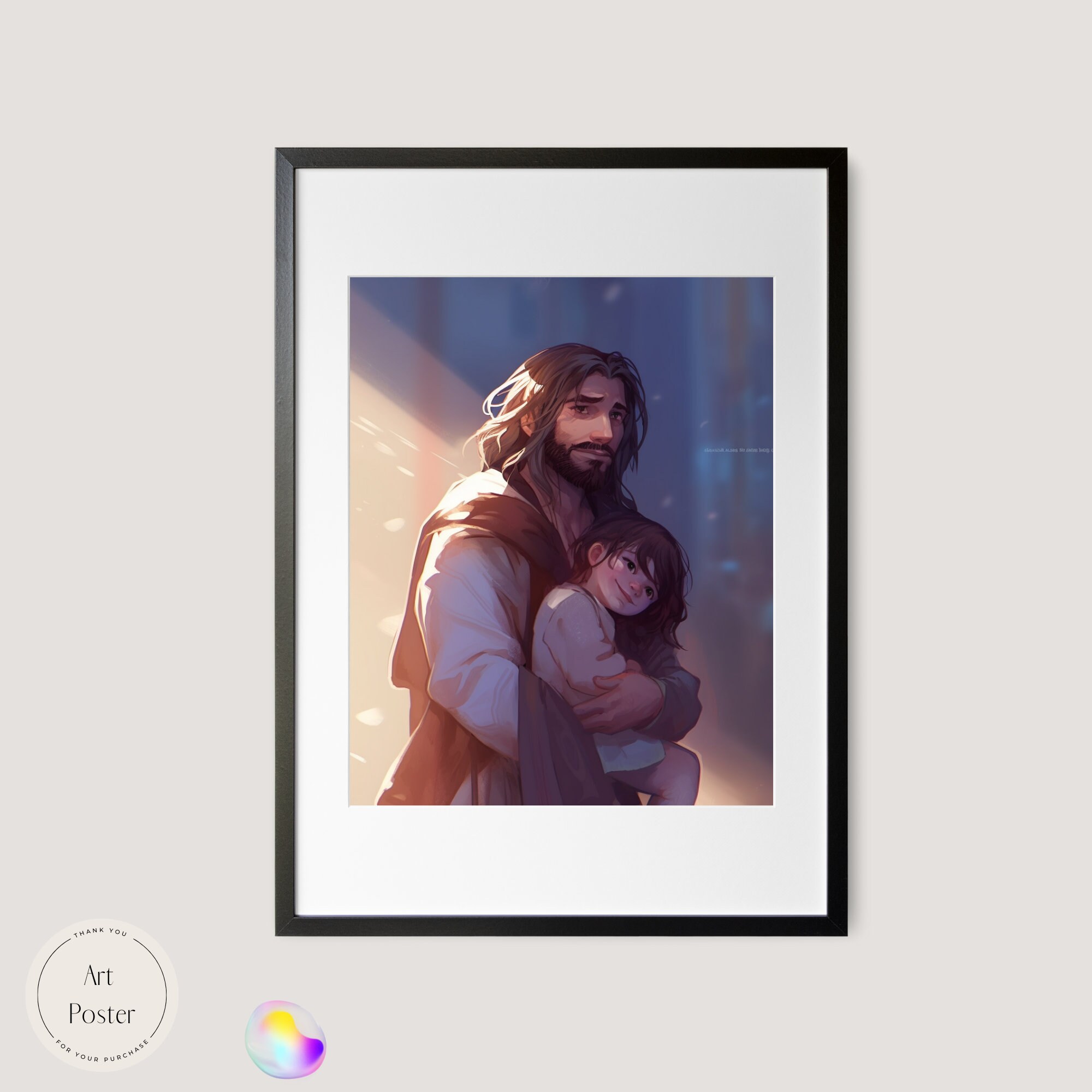 Tender Embrace of Jesus Christ, Religious Art Print, Jesus Holding ...