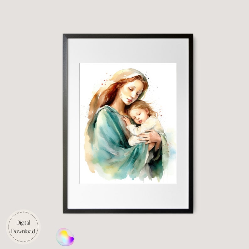 Mother Mary Religious Printable Art 295 | Instant Download | Divine ...
