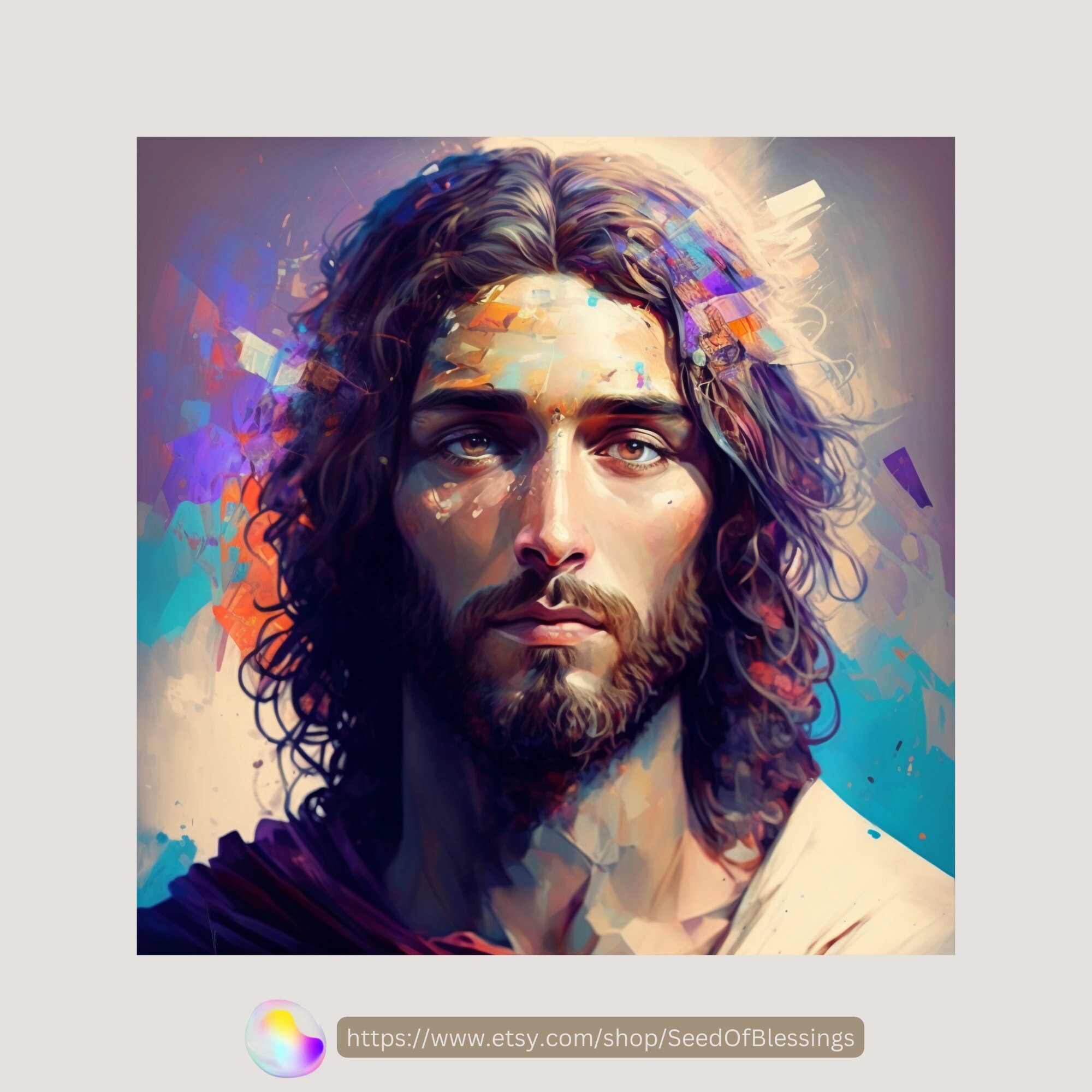 Jesus Christ Portrait Illustration Poster Anime Jesus Spiritual Art ...