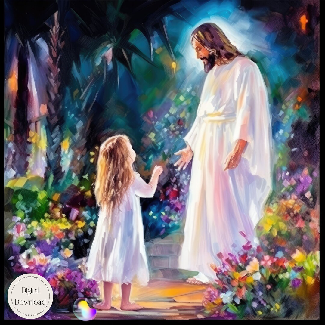 Jesus Christ and Children Religious Printable Art 51 | Instant Download ...