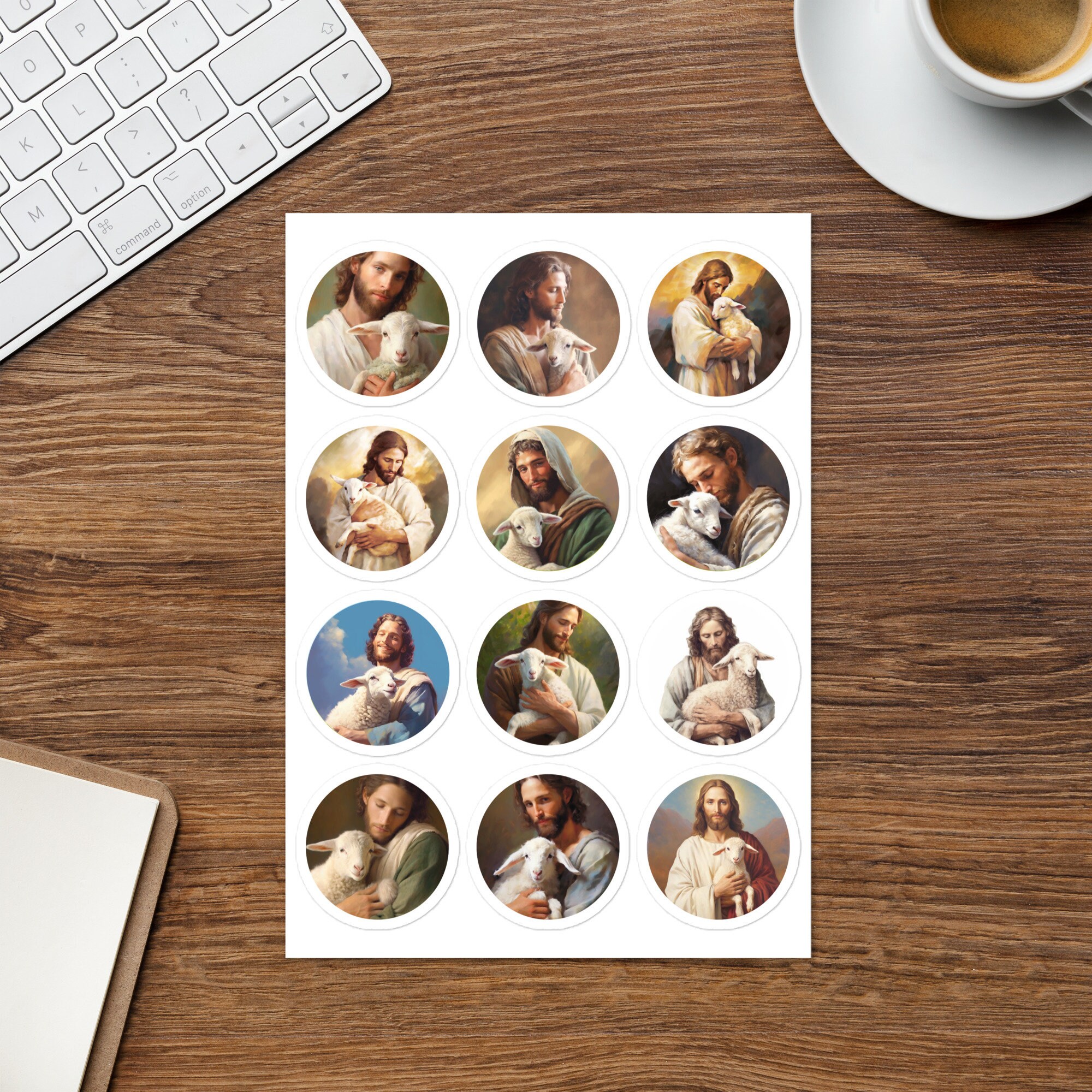 12x Jesus the Sheppard Stickers Jesus Christ Sticker Sheet Circle ...