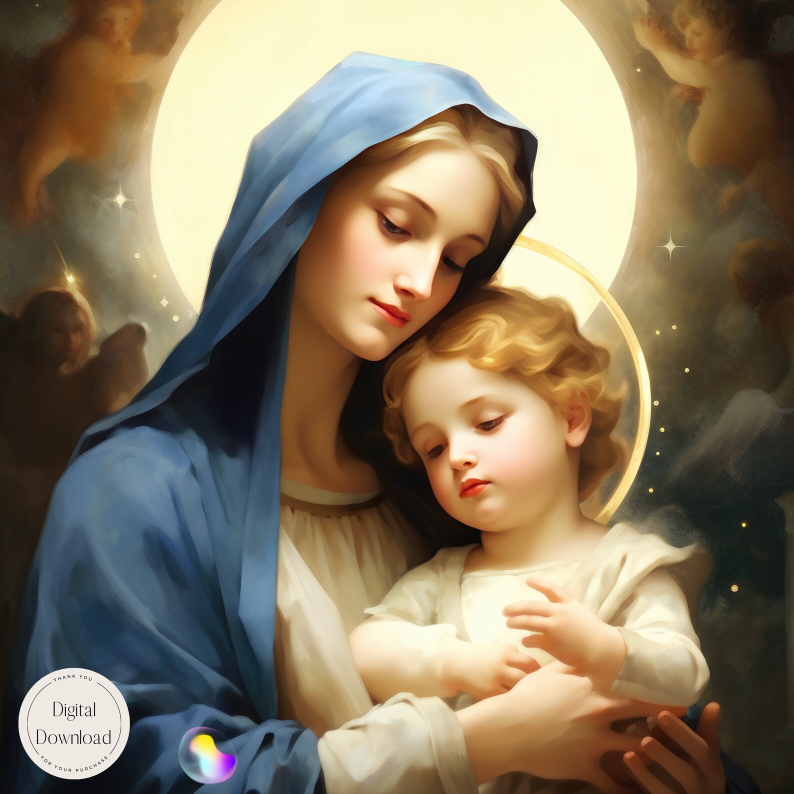 Mother Mary and Baby Jesus Printable Art 61 | Instant Download | New ...