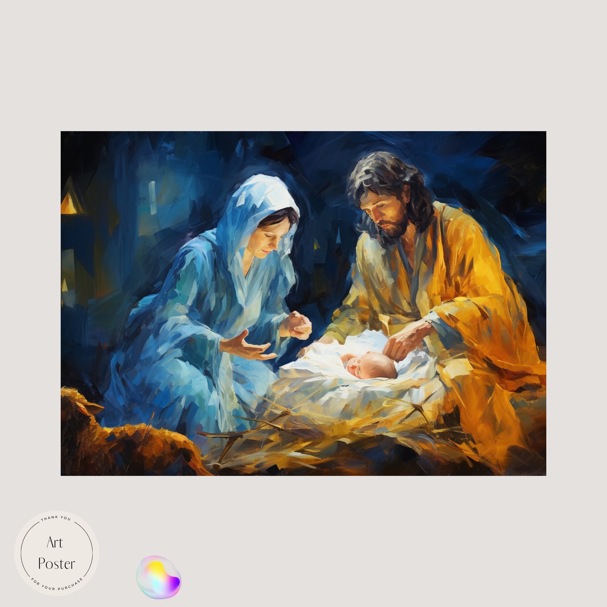 Timeless Nativity Scene Poster, a Cherished Addition to Christian Homes ...