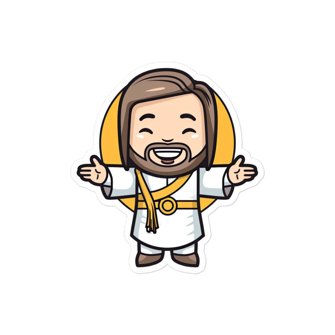 Cute Jesus, Chibi Jesus, Cartoon Jesus Sticker | Kiss-cut & Bubble-free ...