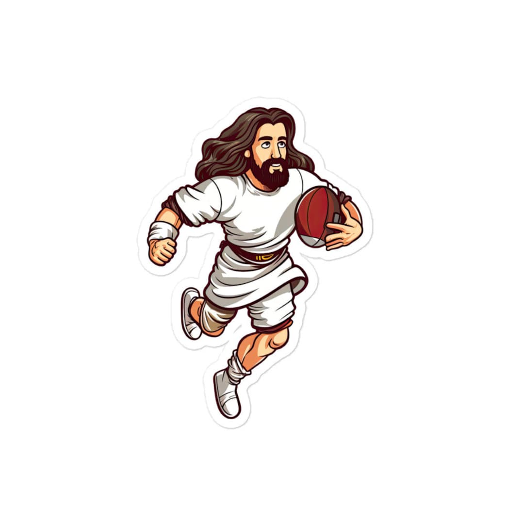 Football Jesus Christ Sticker | Kiss-cut & Bubble-free Premium Stickers ...
