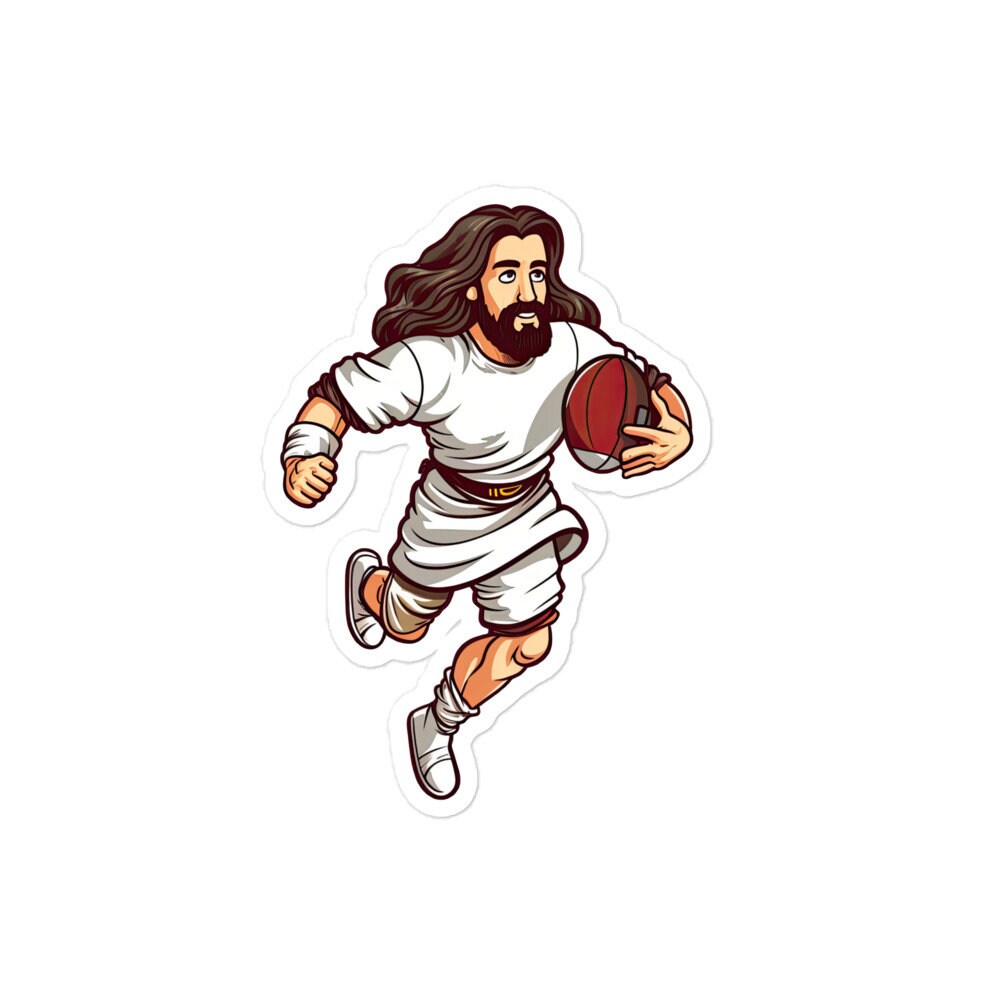 Football Jesus Christ Sticker | Kiss-cut & Bubble-free Premium Stickers ...