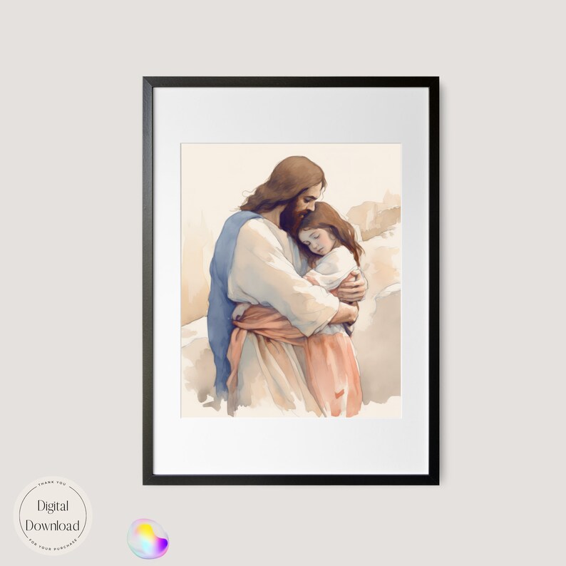 Jesus Christ and Children Religious Printable Art 315 | Instant ...
