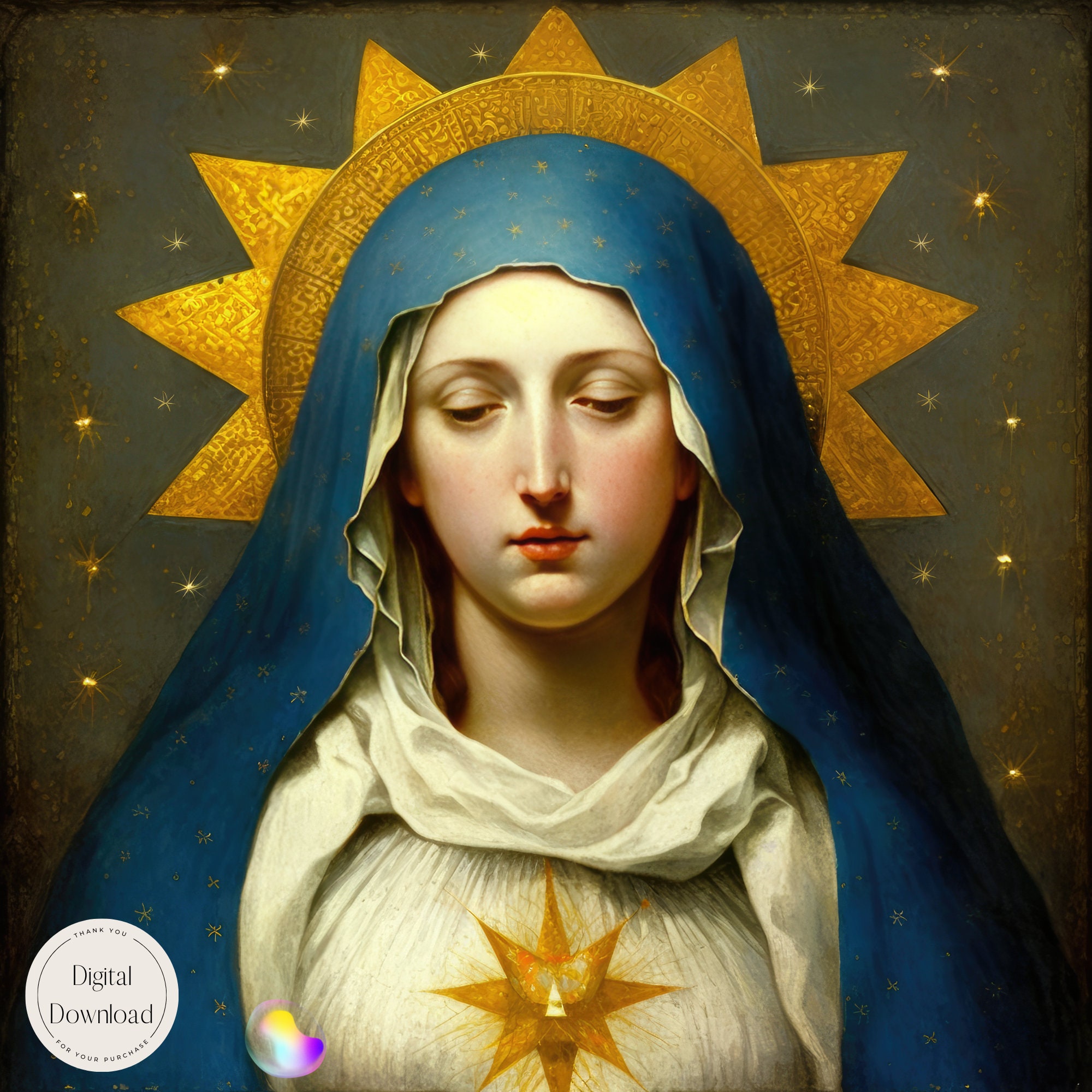 Miraculous Medal Mary Wall Art Mother Mary Religious Printable Art 268 ...