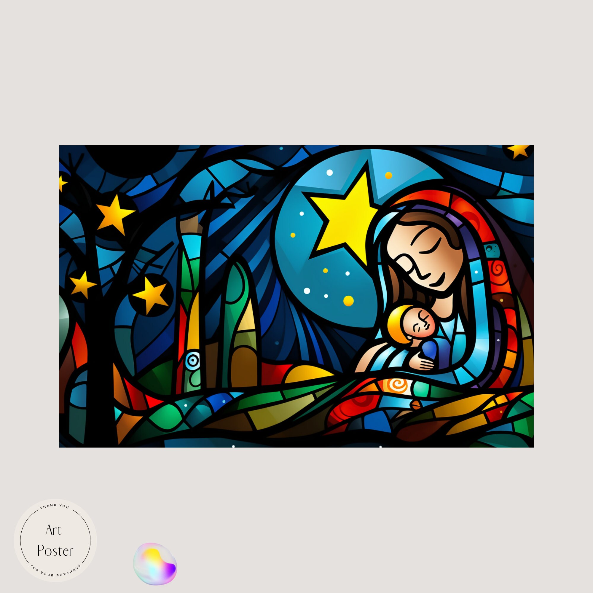 A Symbol of Faith and Joy Nativity Scene Poster for Those Who Seek a ...