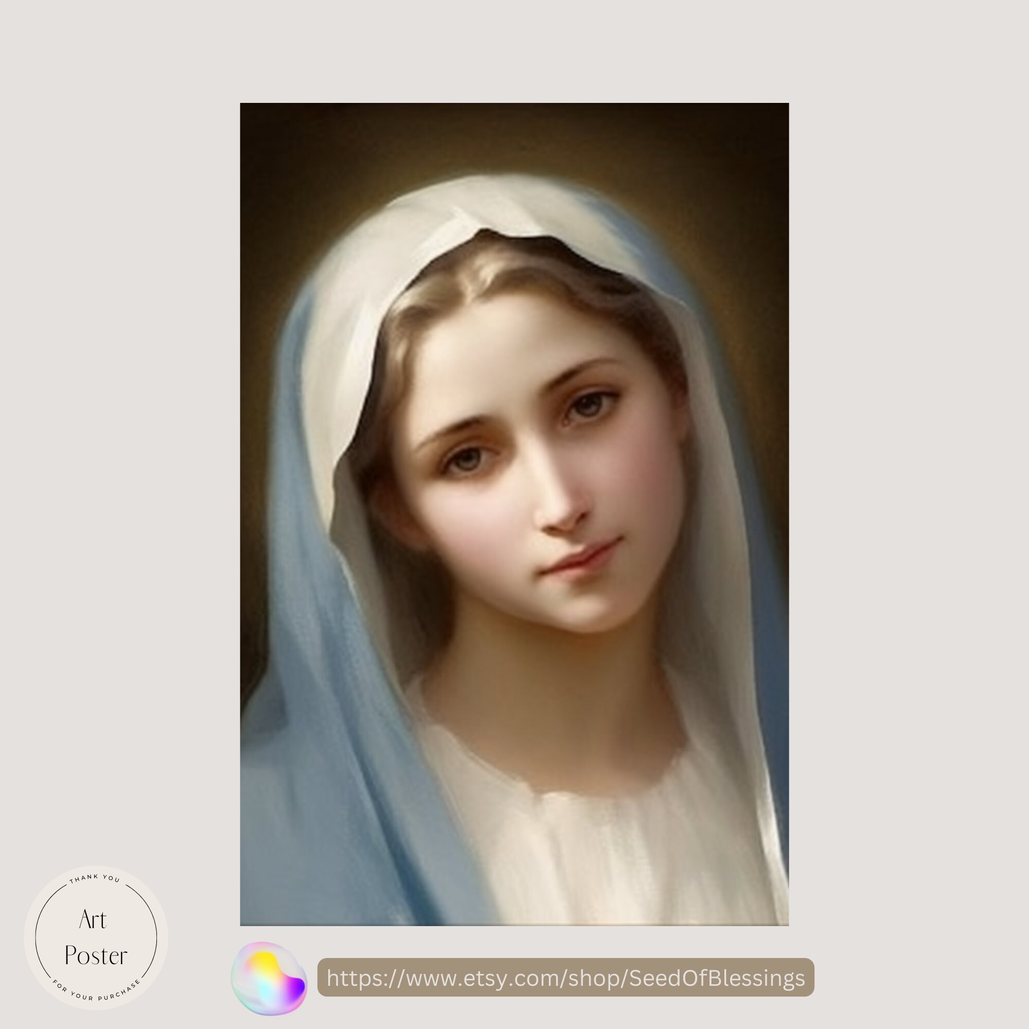 Our Lady of Fatima Portrait Religious Wall Art Catholic Decor Virgin ...