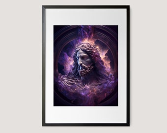 Jesus Christ Portrait Illustration Poster Galaxy Jesus - Etsy