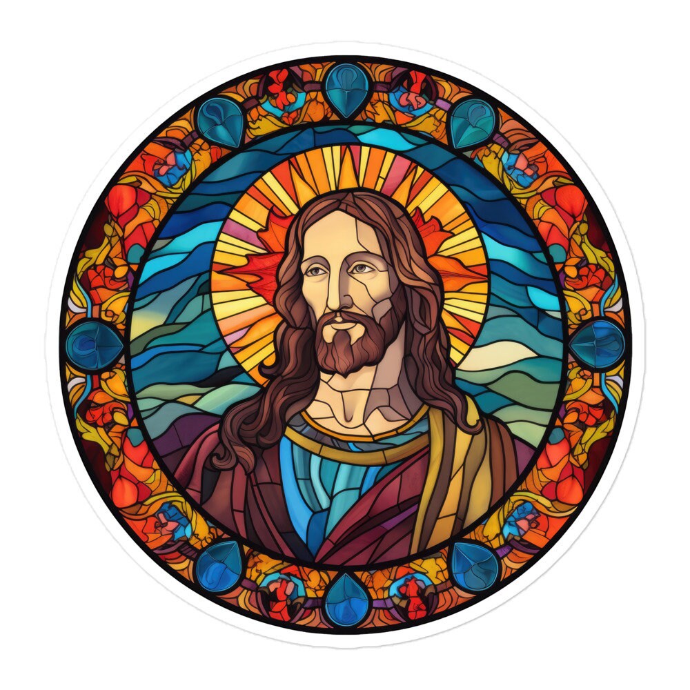 Stained Glass Jesus Christ Sticker Kiss-cut & Bubble-free - Etsy