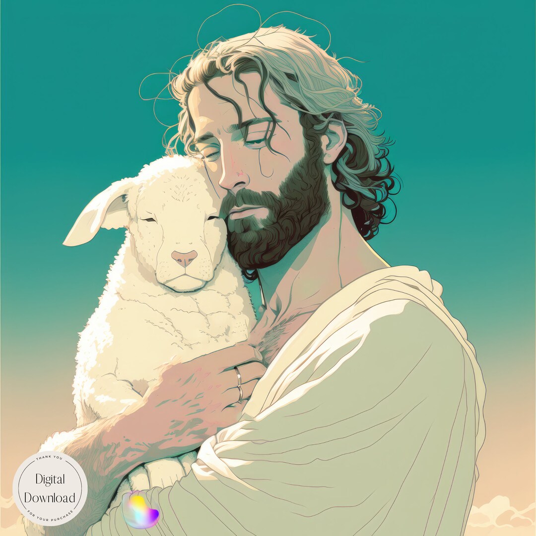 Jesus Christ & the Lamb Religious Printable Art 351 Instant Download ...