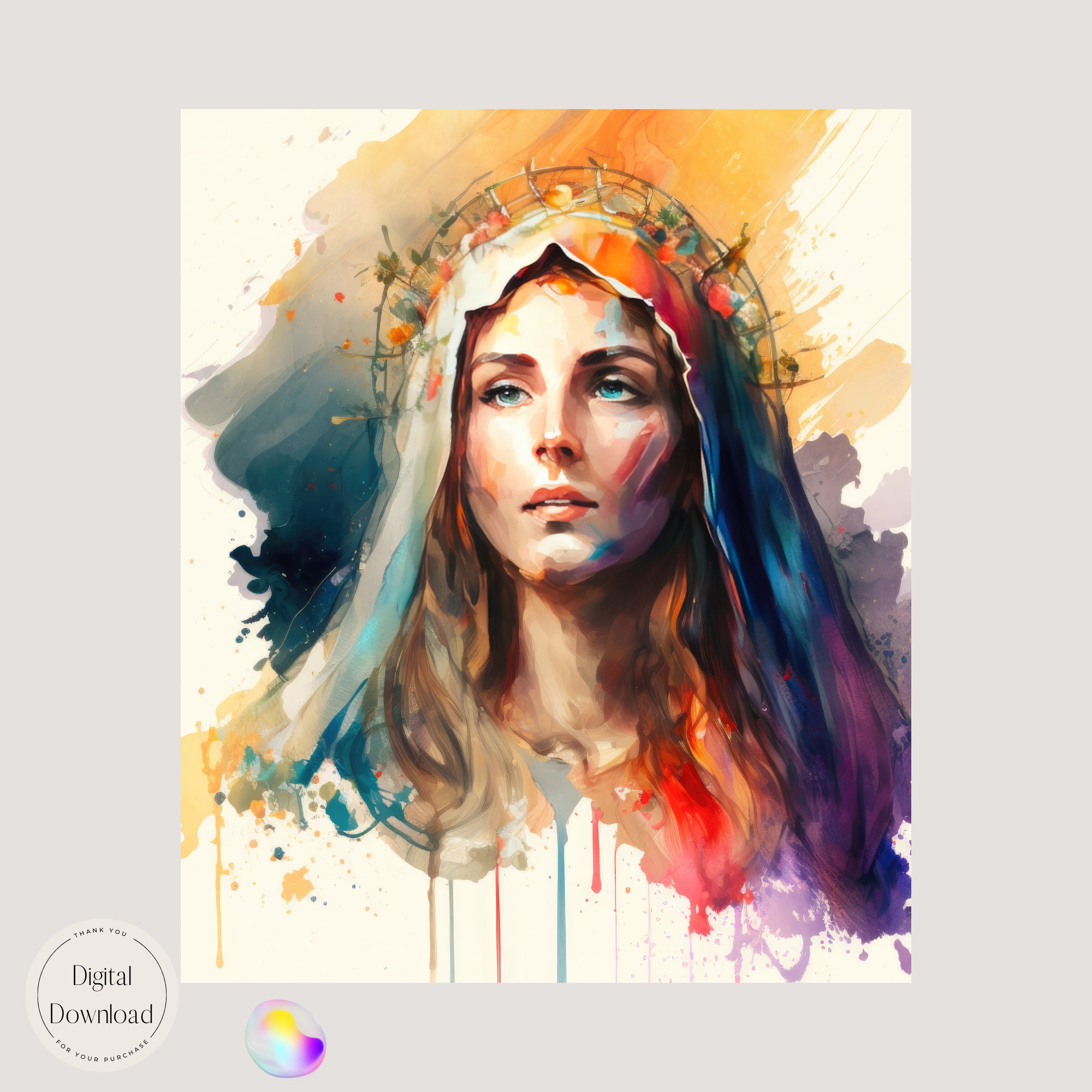 Mother Mary Religious Printable Art 396 Instant Download - Etsy