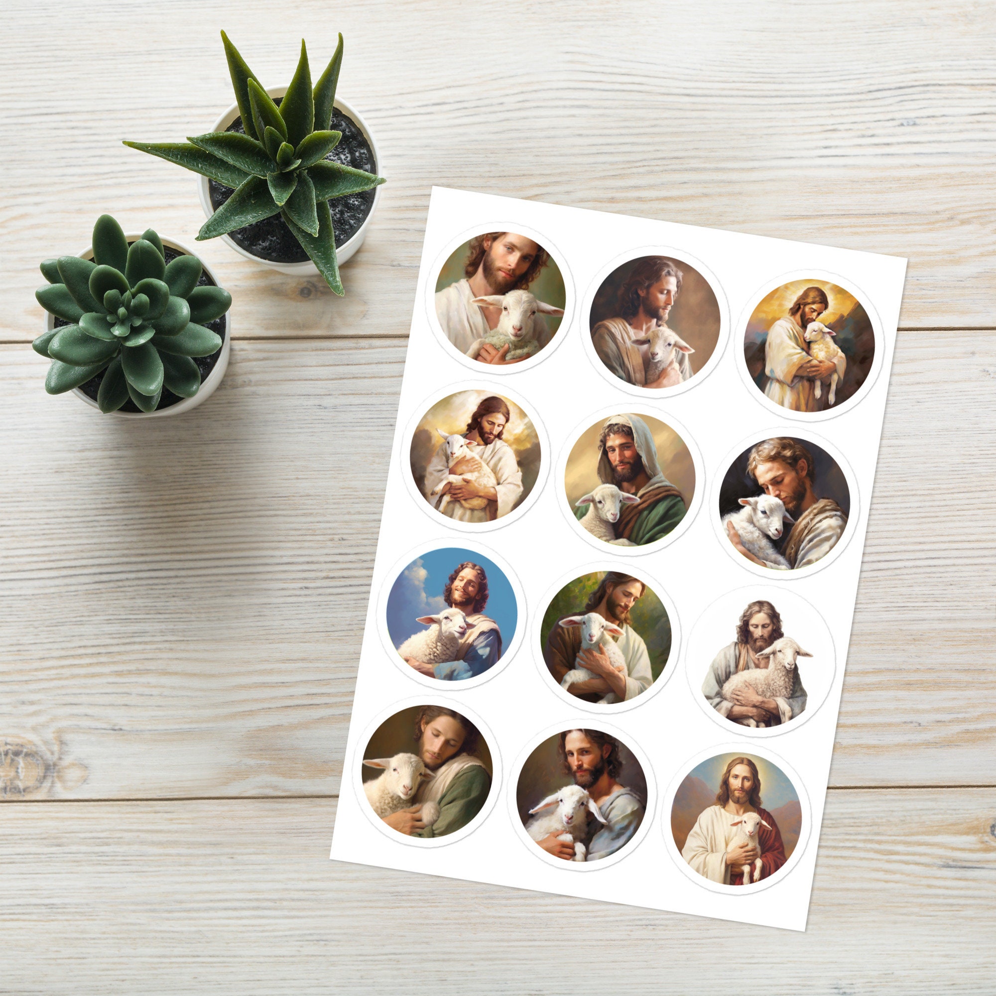 12x Jesus the Sheppard Stickers Jesus Christ Sticker Sheet Circle ...