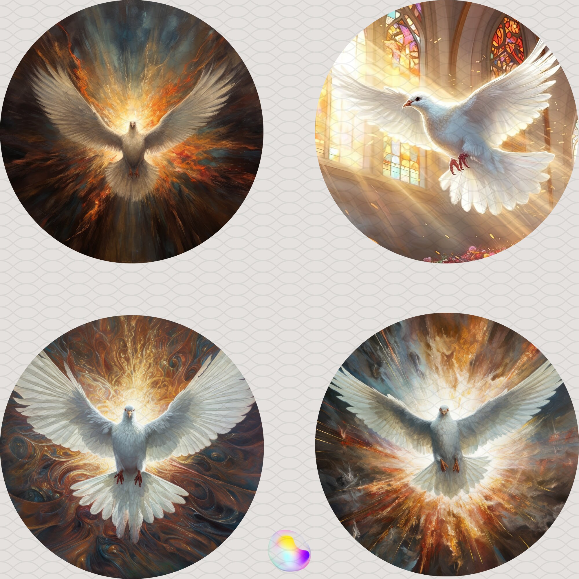 12x Graceful Comforter Decal Holy Spirit Sticker for Prayer Meetings ...