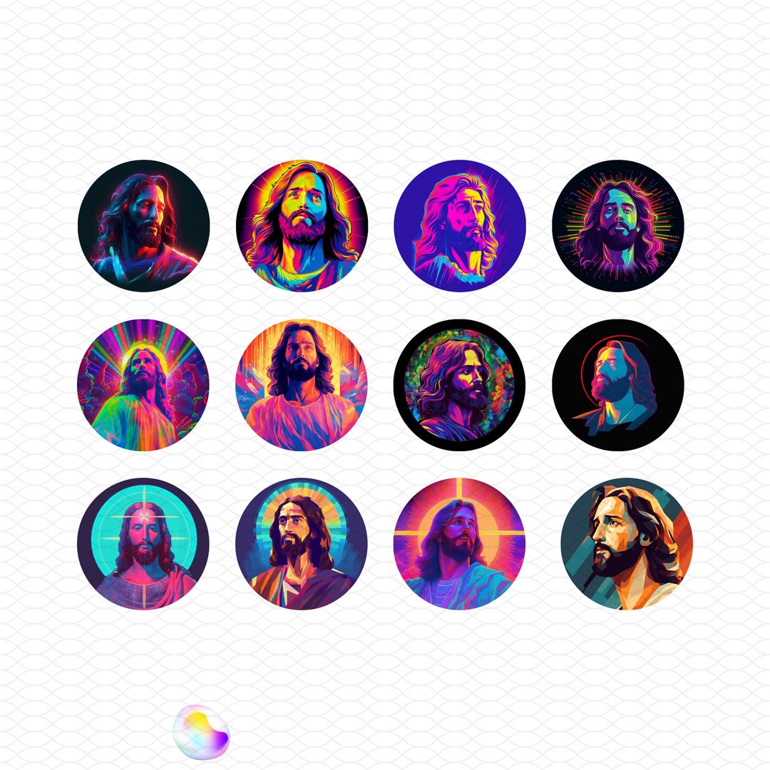 Jesus Christ Sticker Sheet Circle Stickers 12 Jesus Decals Ideal for ...