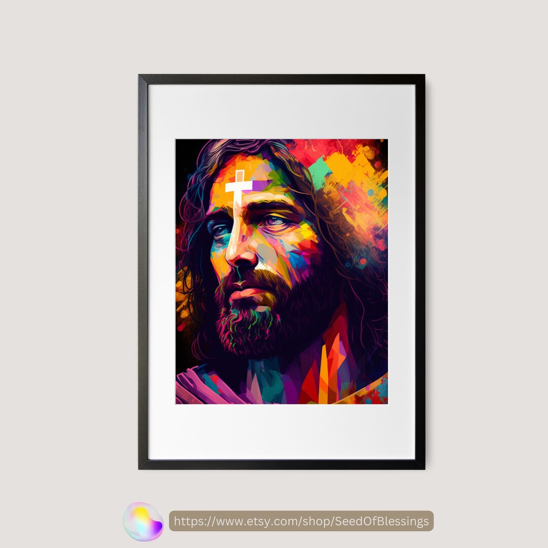 Jesus Christ Portrait Illustration Poster | Anime Jesus | Spiritual Art ...