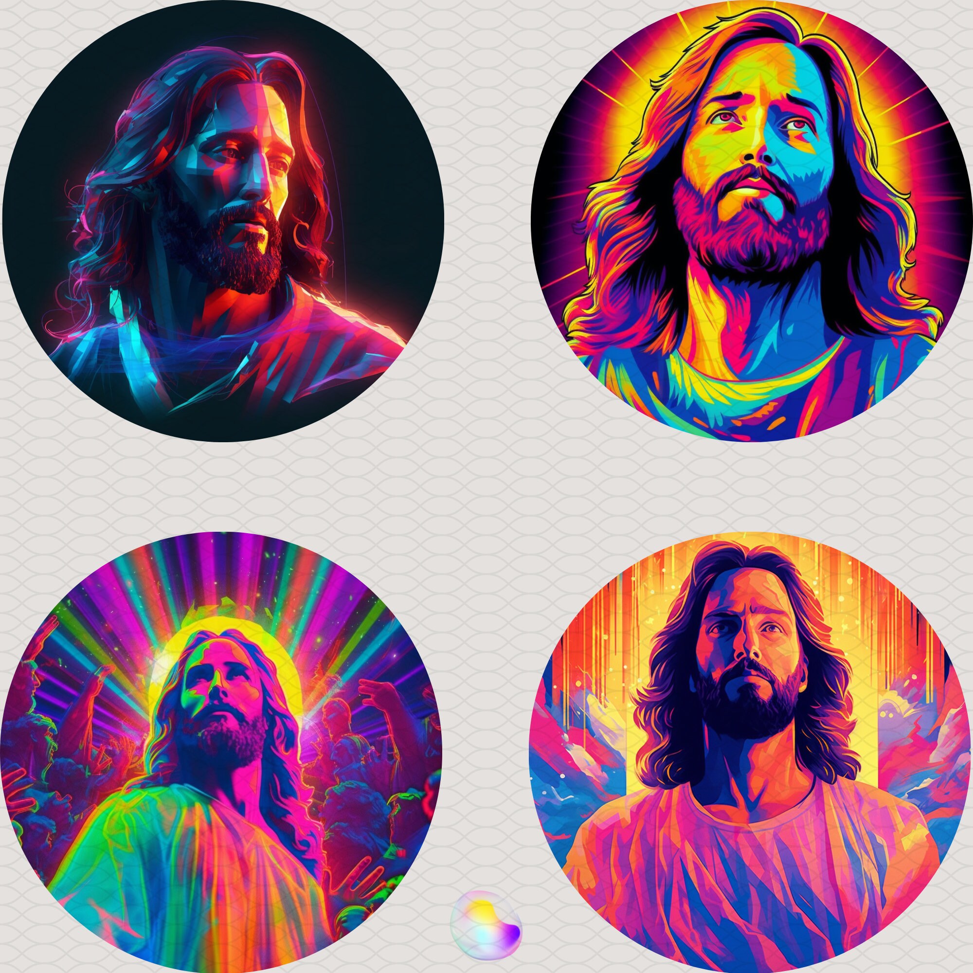 Jesus Christ Sticker Sheet Circle Stickers 12 Jesus Decals Ideal for ...