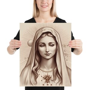 Our Lady of Fatima Portrait Religious Wall Art Catholic Decor Virgin ...