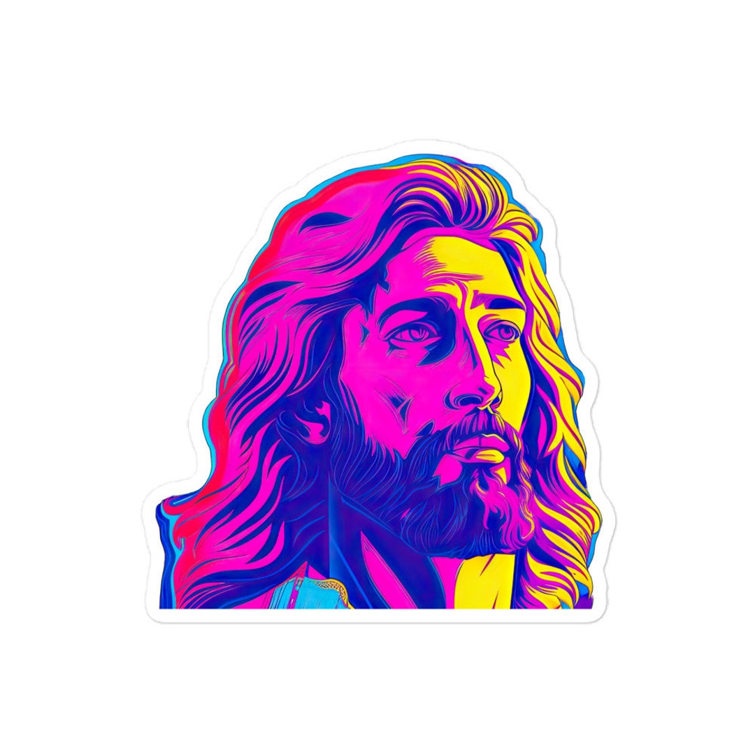 Pink Jesus Sticker | Jesus Christ Decal | Kiss-cut & Bubble-free ...