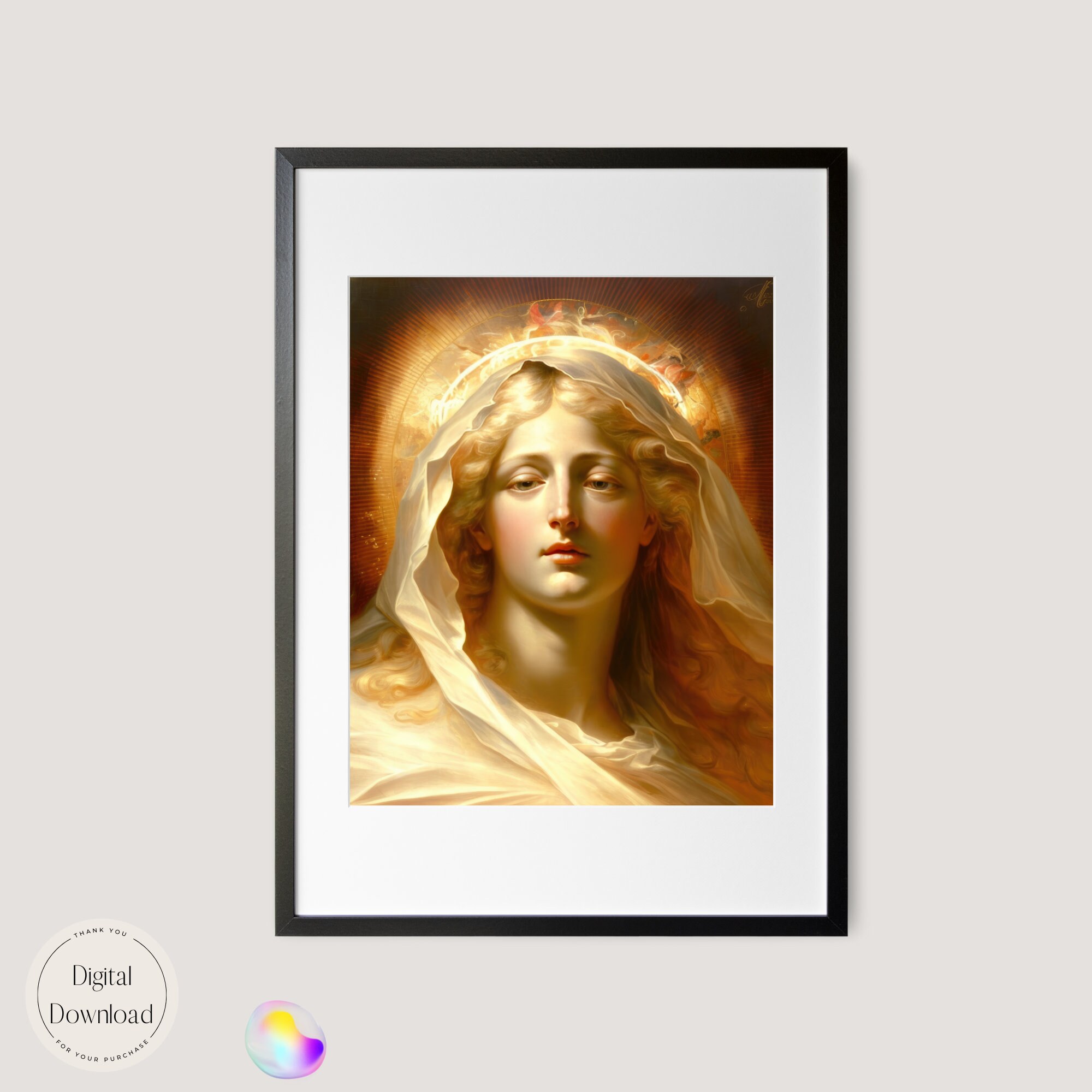 Spiritual Mother Mary Poster Print | Mother Mary Religious Printable ...