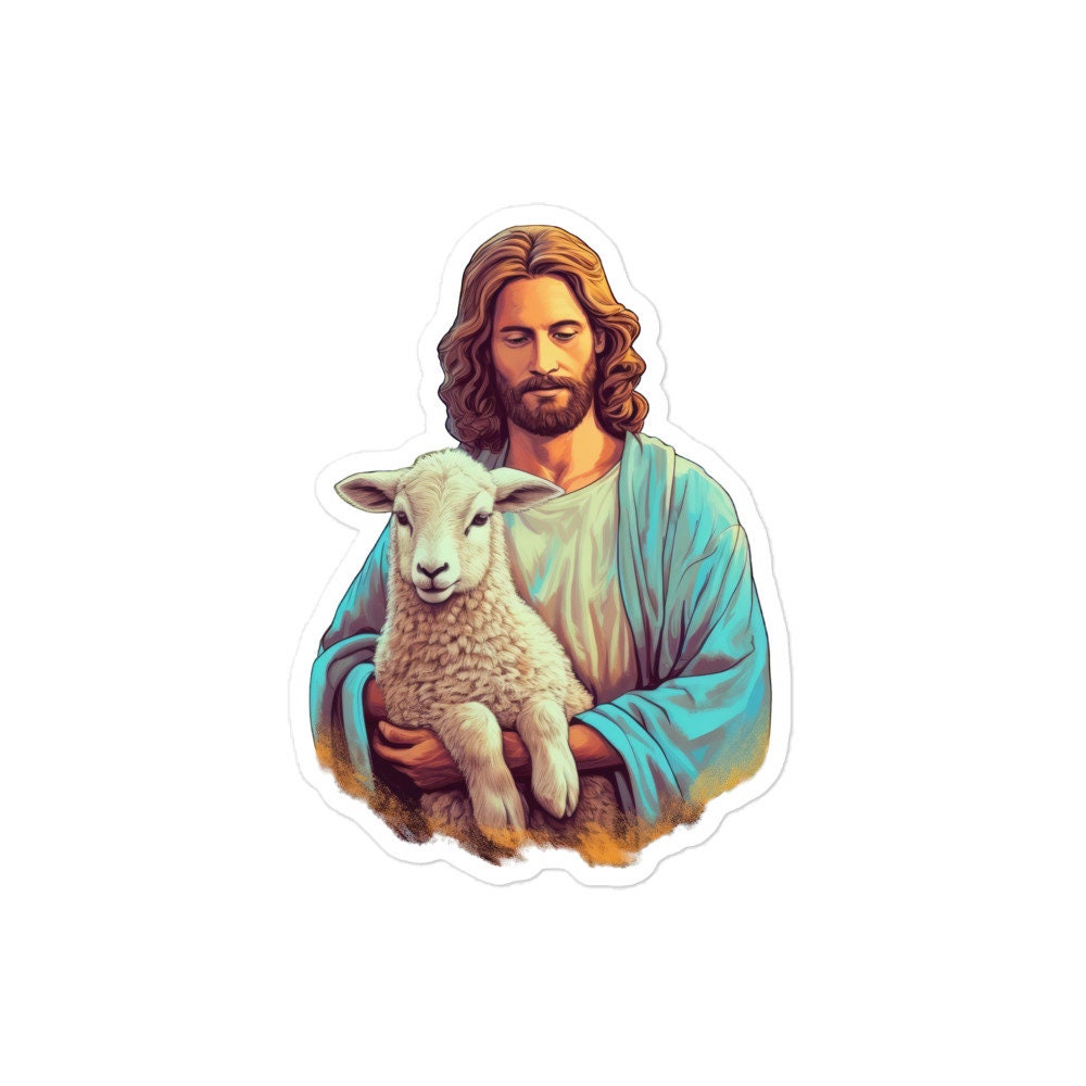 Redemptive Love of Jesus Christ Sticker for Faith-based Art Cute Jesus ...