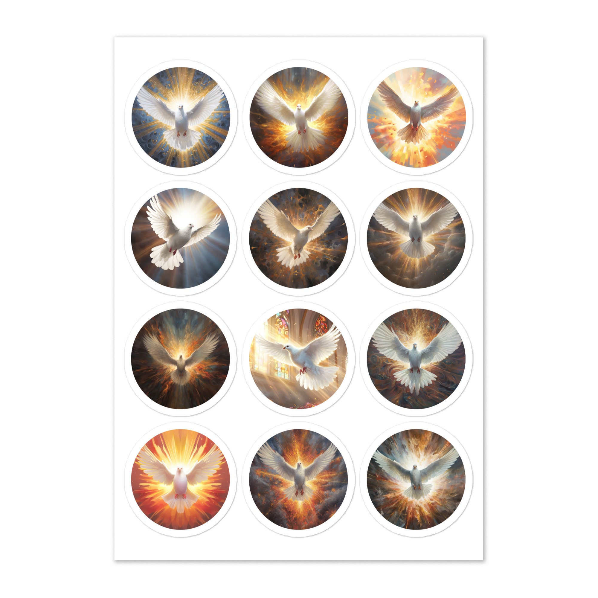 12x Graceful Comforter Decal Holy Spirit Sticker for Prayer Meetings ...