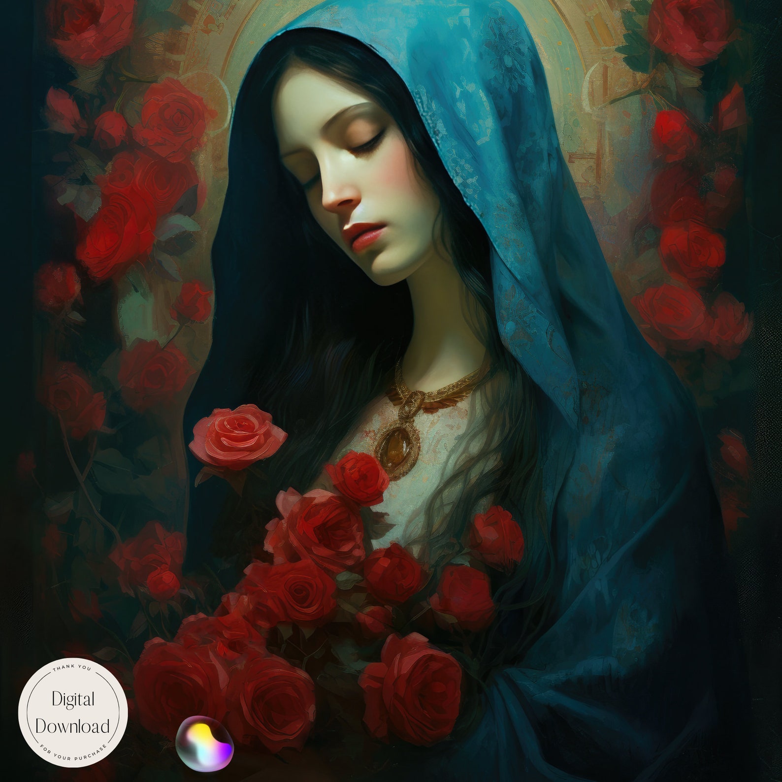 Mother Mary Religious Printable Art 544 Instant Download Virgin Mary ...