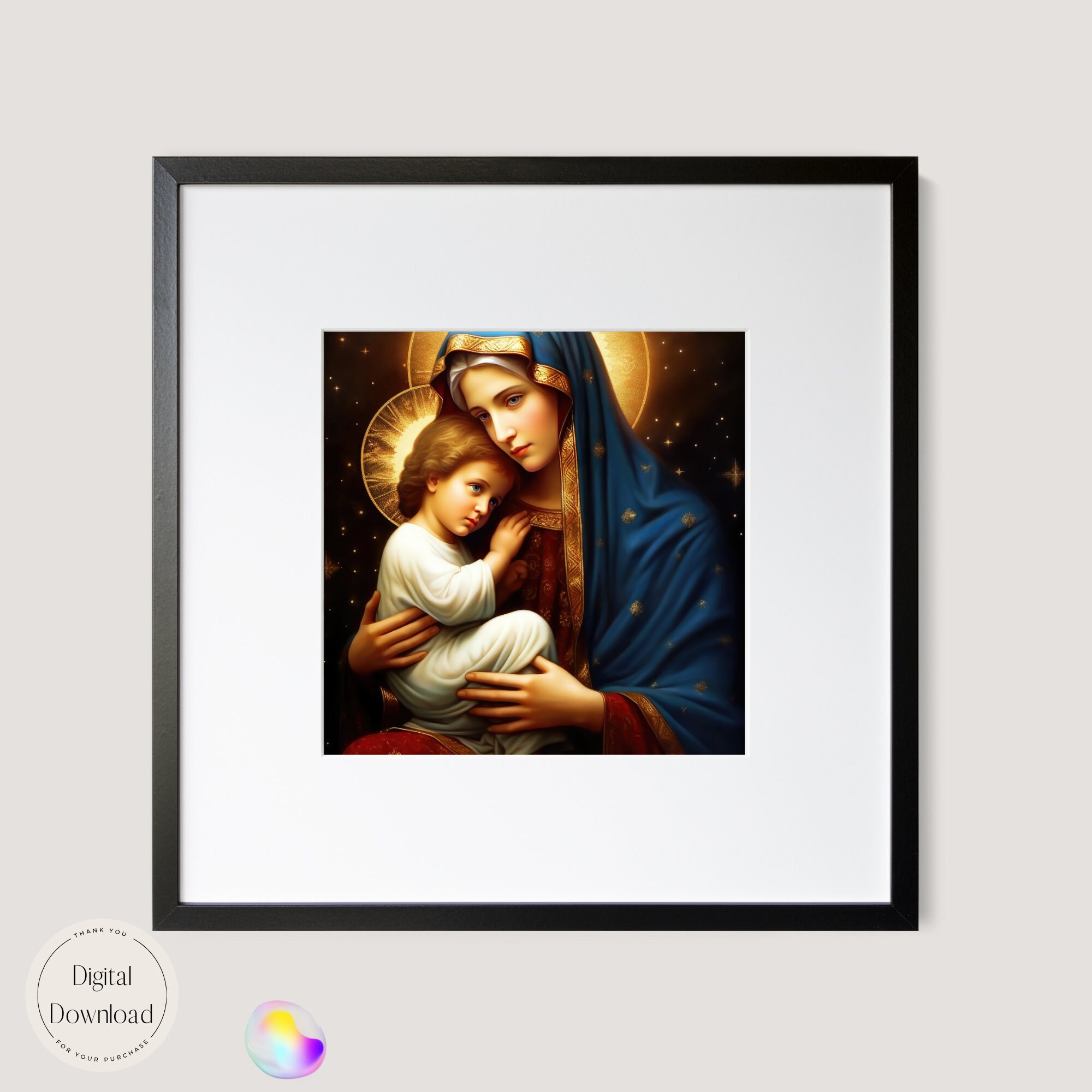 Mother Mary and Baby Jesus Printable Art 77 | Instant Download ...