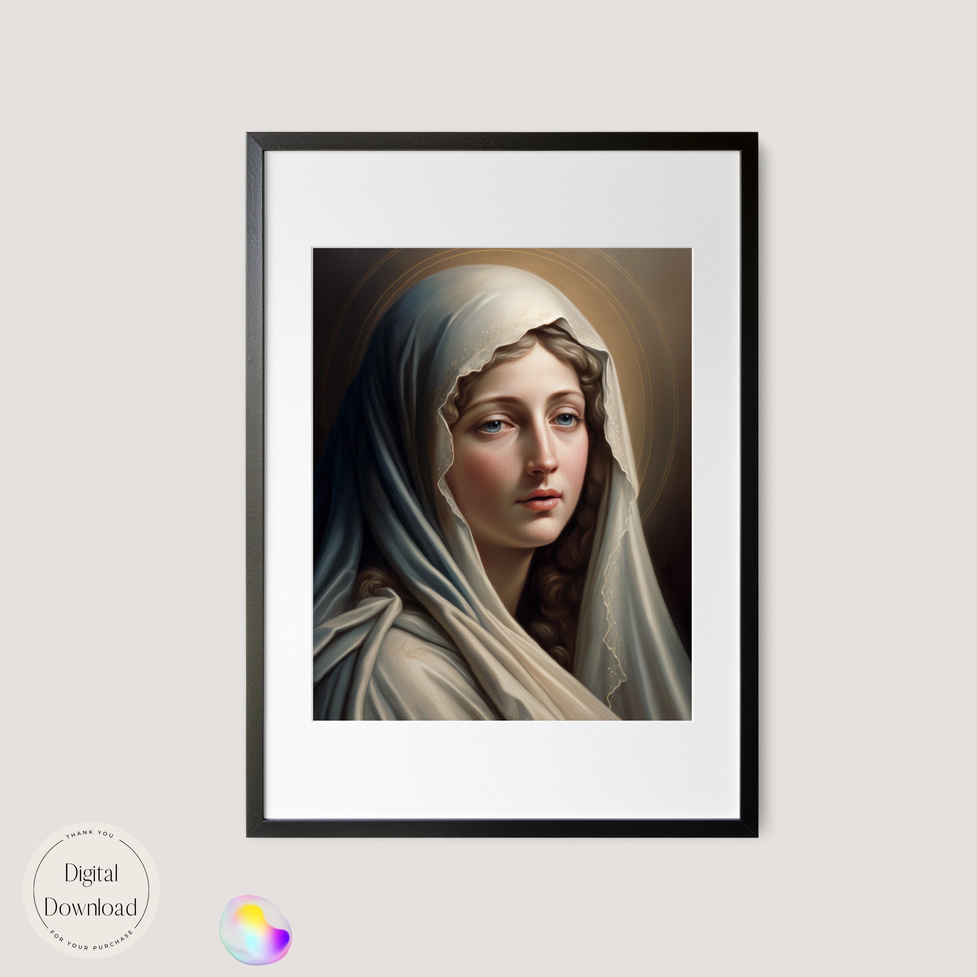 Holy Mary Devotion Scene Prints | Mother Mary Religious Printable Art ...
