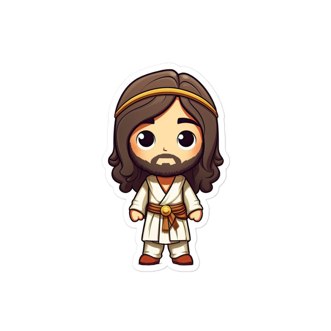 Cute Jesus, Chibi Jesus, Cartoon Jesus Sticker | Kiss-cut & Bubble-free ...