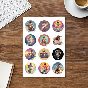 12x Jesus Takes the Wheel Stickers Jesus Christ Sticker Sheet Circle ...