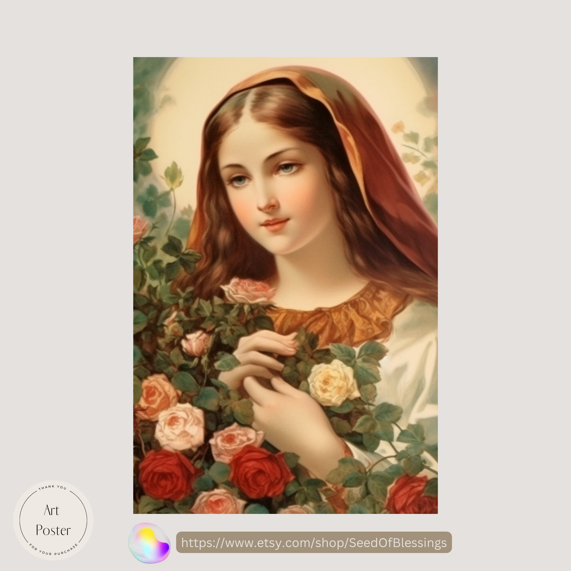 Our Lady of Fatima Portrait Religious Wall Art Catholic Decor Virgin ...